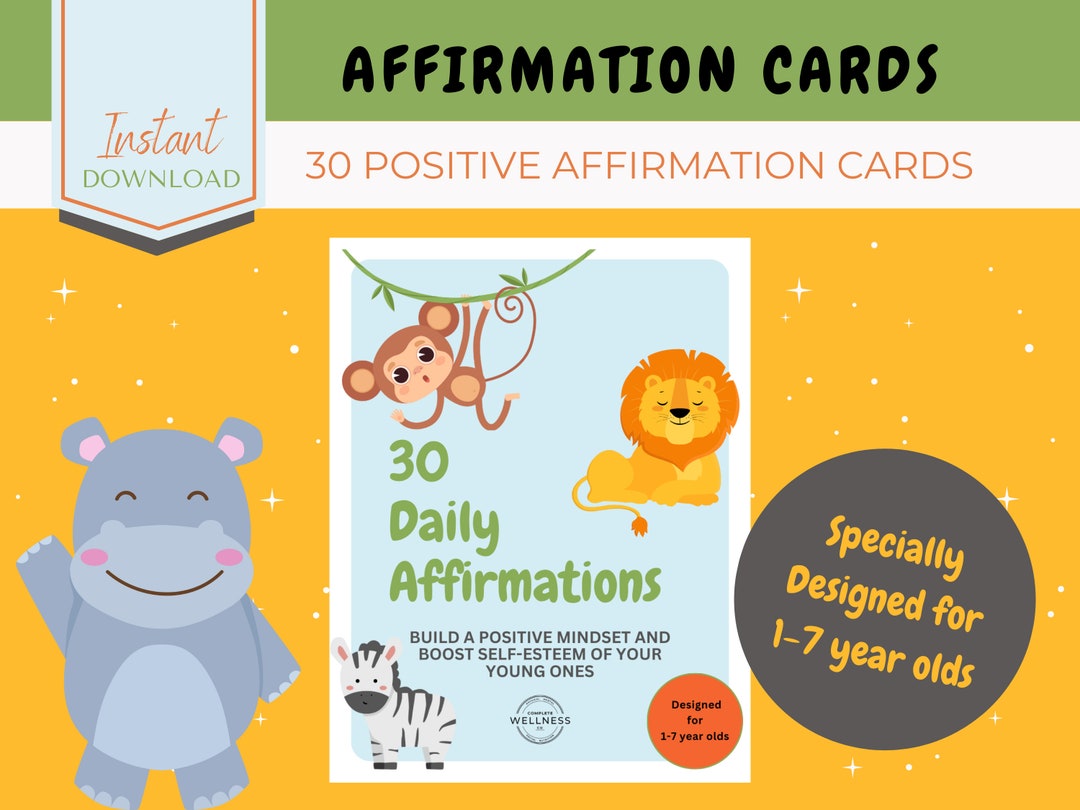 Joyful Animals Affirmation Cards for Kids Child Affirmations Positive ...