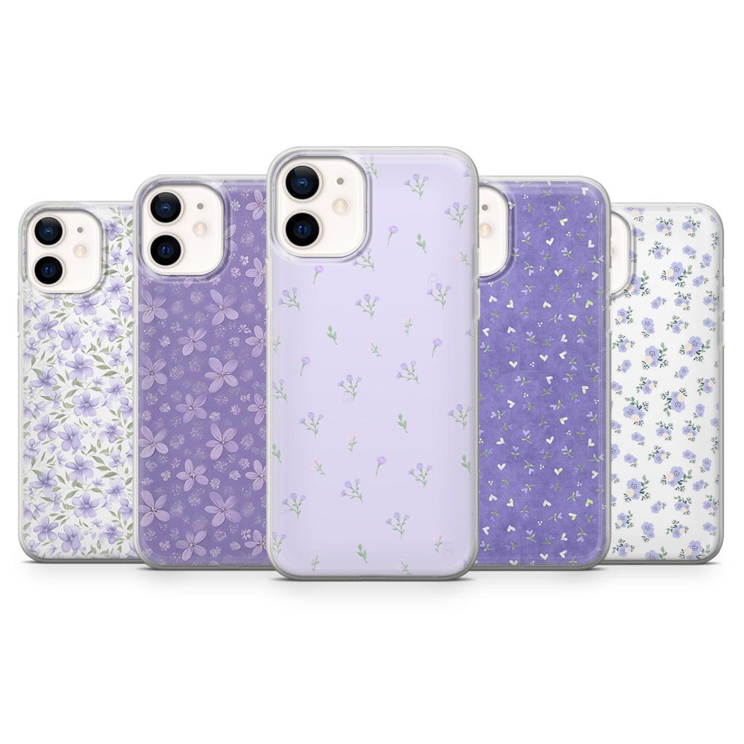 Lilac Phone Case Purple Floral Pattern Cover for iPhone 17pro, 16, 15 ...