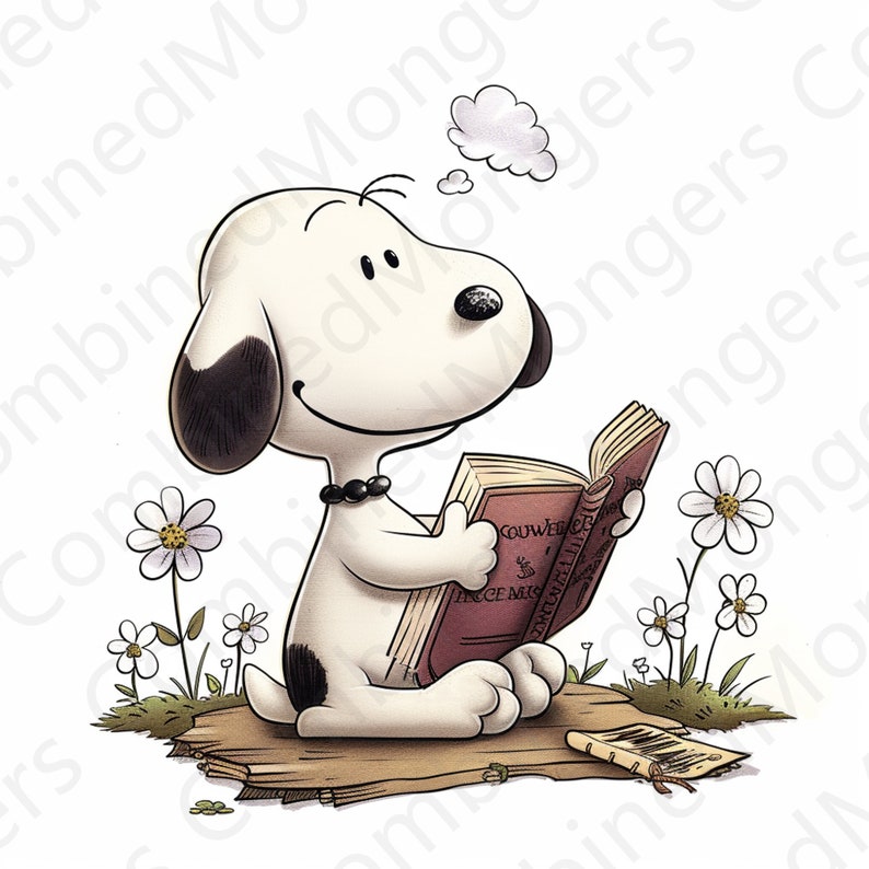 Snoopy Png Snoopy Who Loves Reading Snoopy Peanuts Digital Art File ...