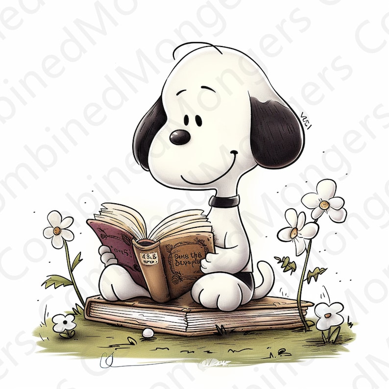 Snoopy Png Snoopy Who Loves Reading Snoopy Peanuts Digital Art File ...