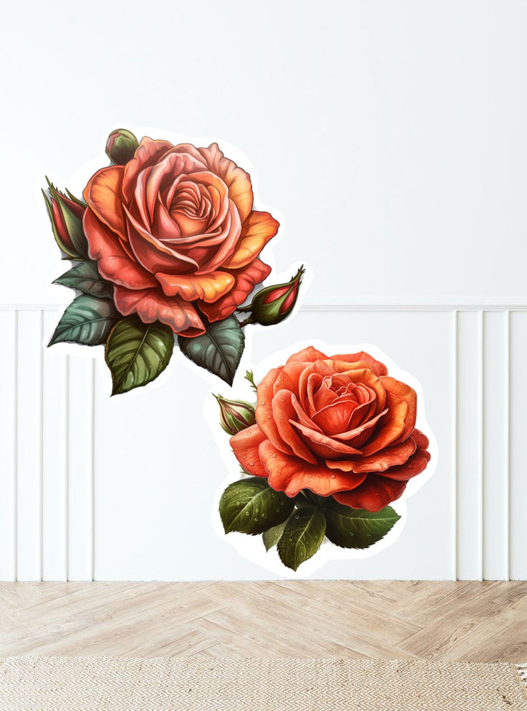 Rose Flower Watercolor Stickers for Laptops and Books - Etsy