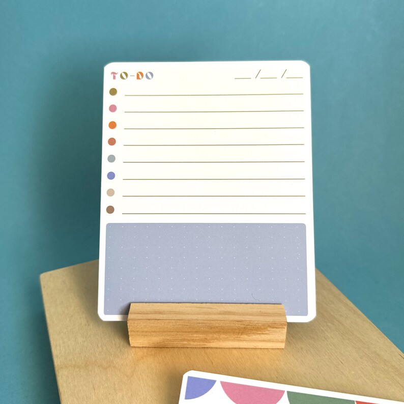 Handmade To-do List & Note Cards in Wooden Box. Motivation Stickers and ...