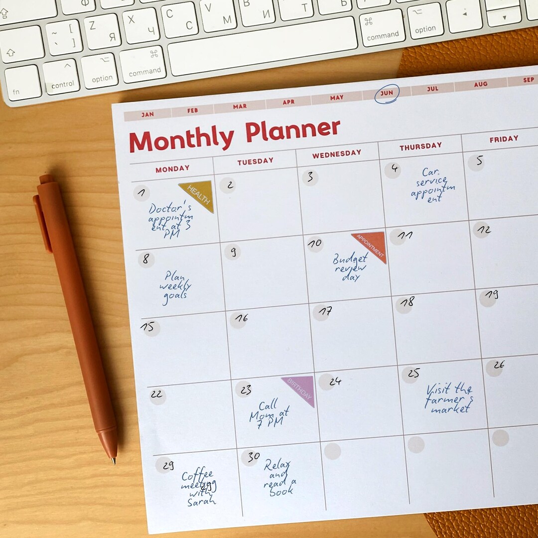 A4 Monthly Planner Pad, 3-year Desk Notepad - Etsy