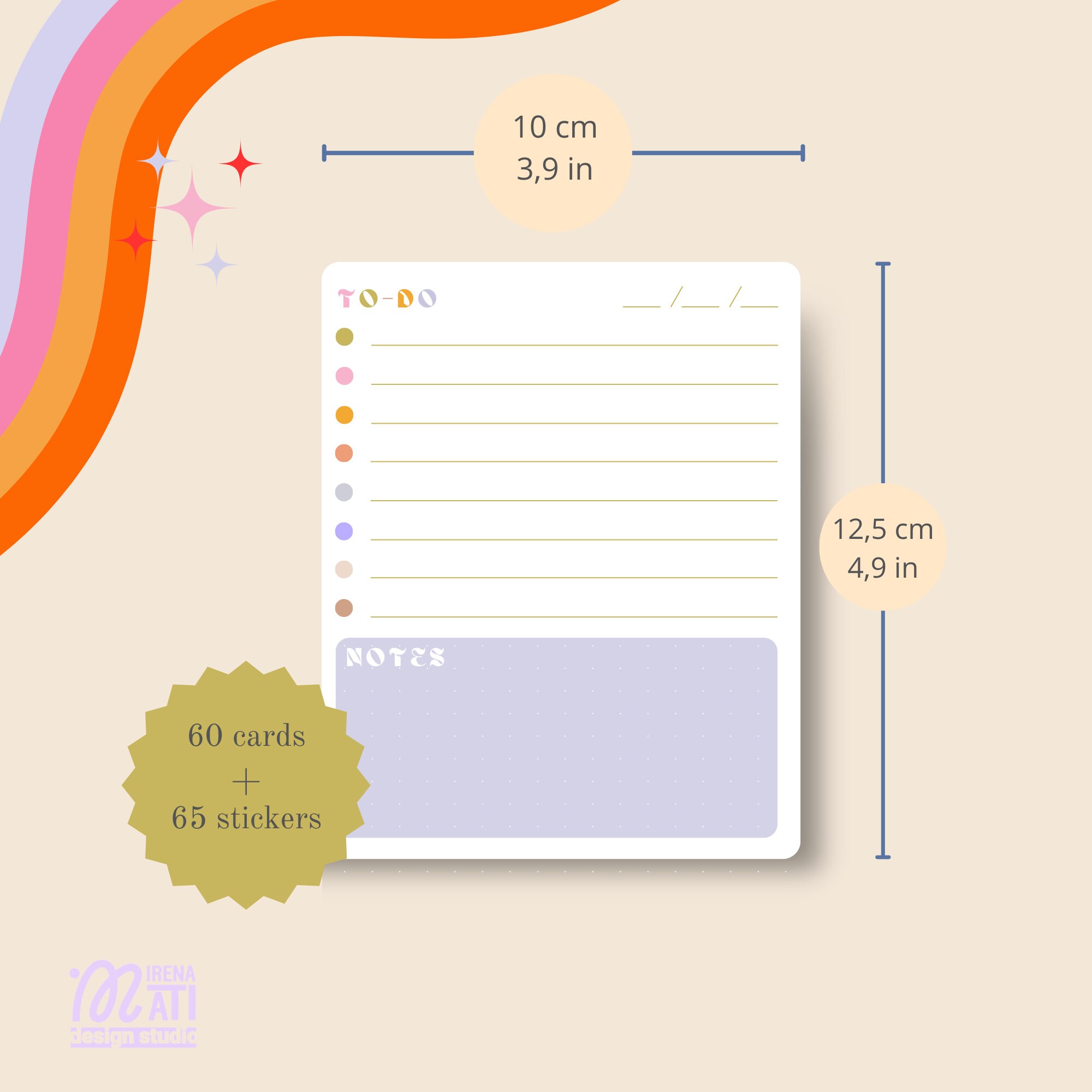 Handmade To-do List & Note Cards in Wooden Box. Motivation Stickers and ...