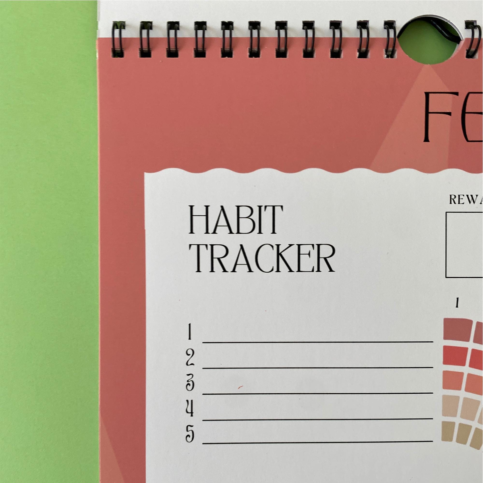 Undated Paper Habit Tracker, Universal Monthly Wall Planner, Minimalist ...