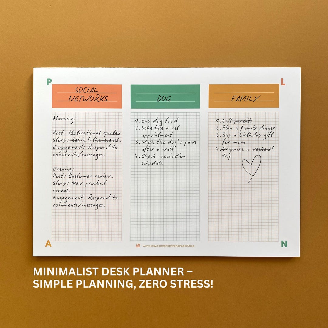 Streamlined A4 Desk Planner: Minimalist Daily To-do List Notepad for ...