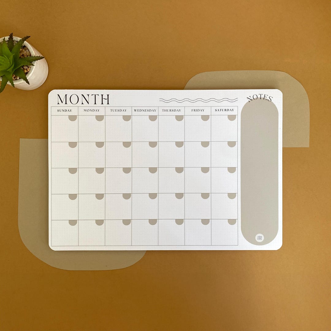 A4 Monthly Planner Pad 52 Pages, Aesthetic Beige Desk Notepad Handmade ...