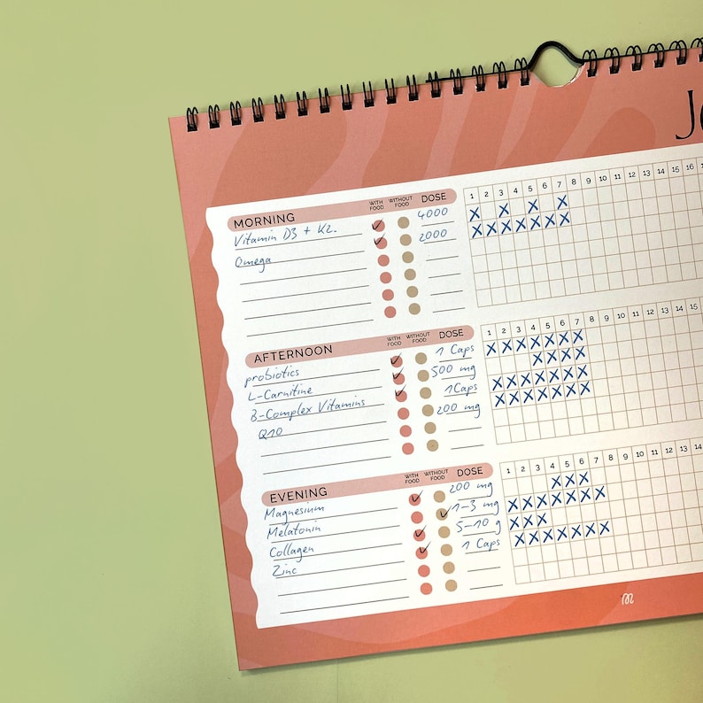 Medication Tracker: Health Planner for Supplements - Etsy