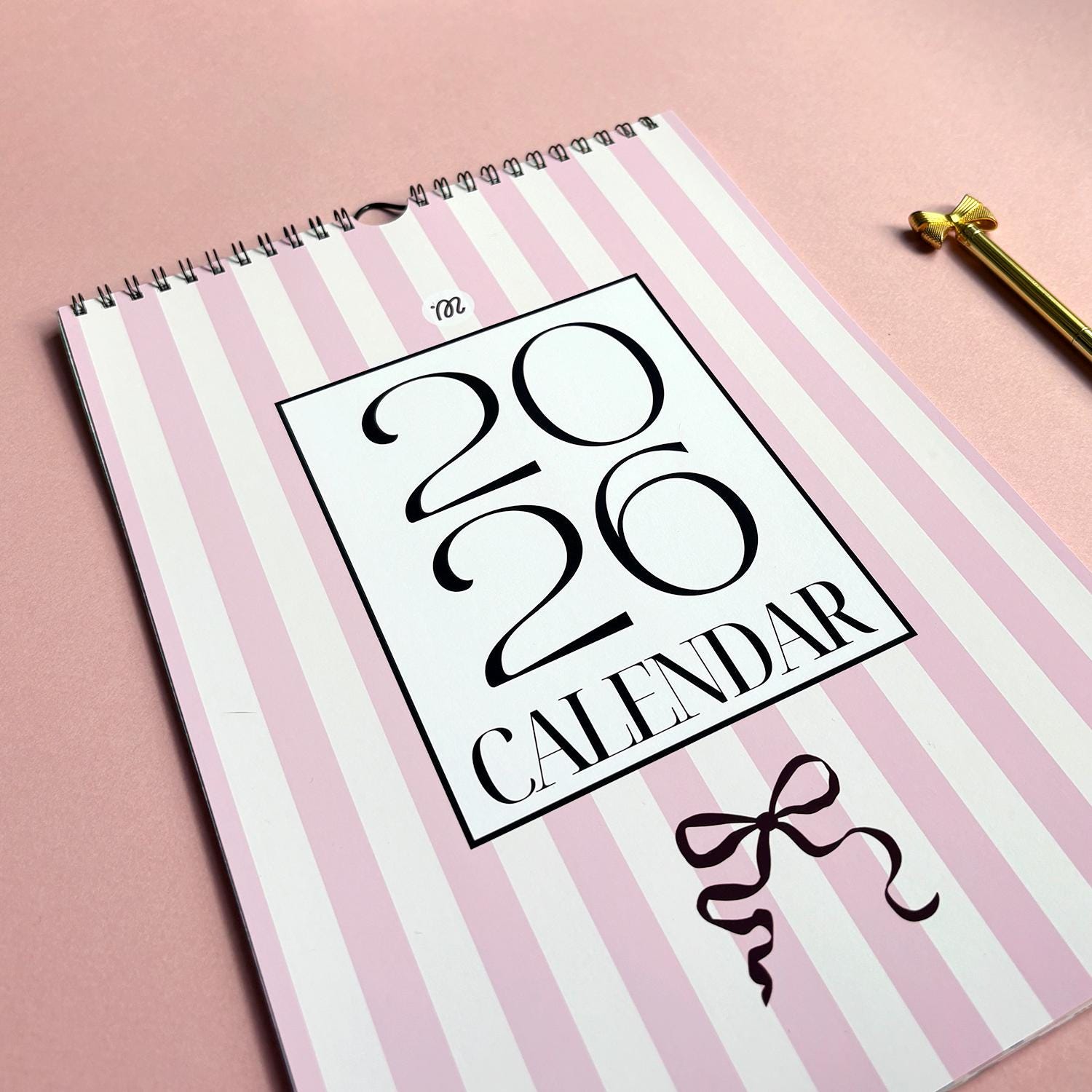 2026 Pink Wall Calendar A3/A4 Size: Girly Hanging Calendar With Bow - Etsy