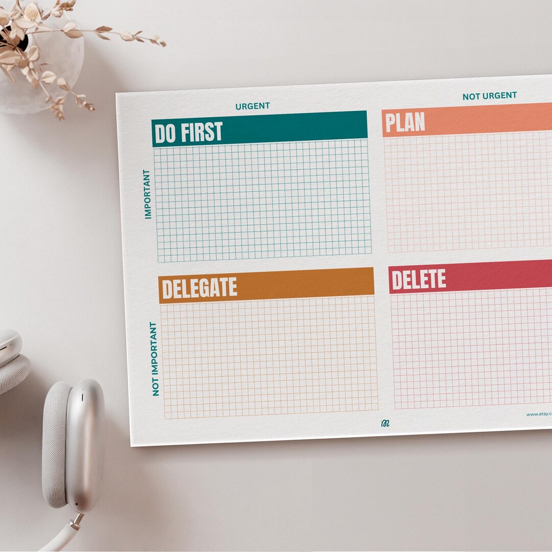 Eisenhower Matrix Desk Planner: Productivity & Task Management - Etsy