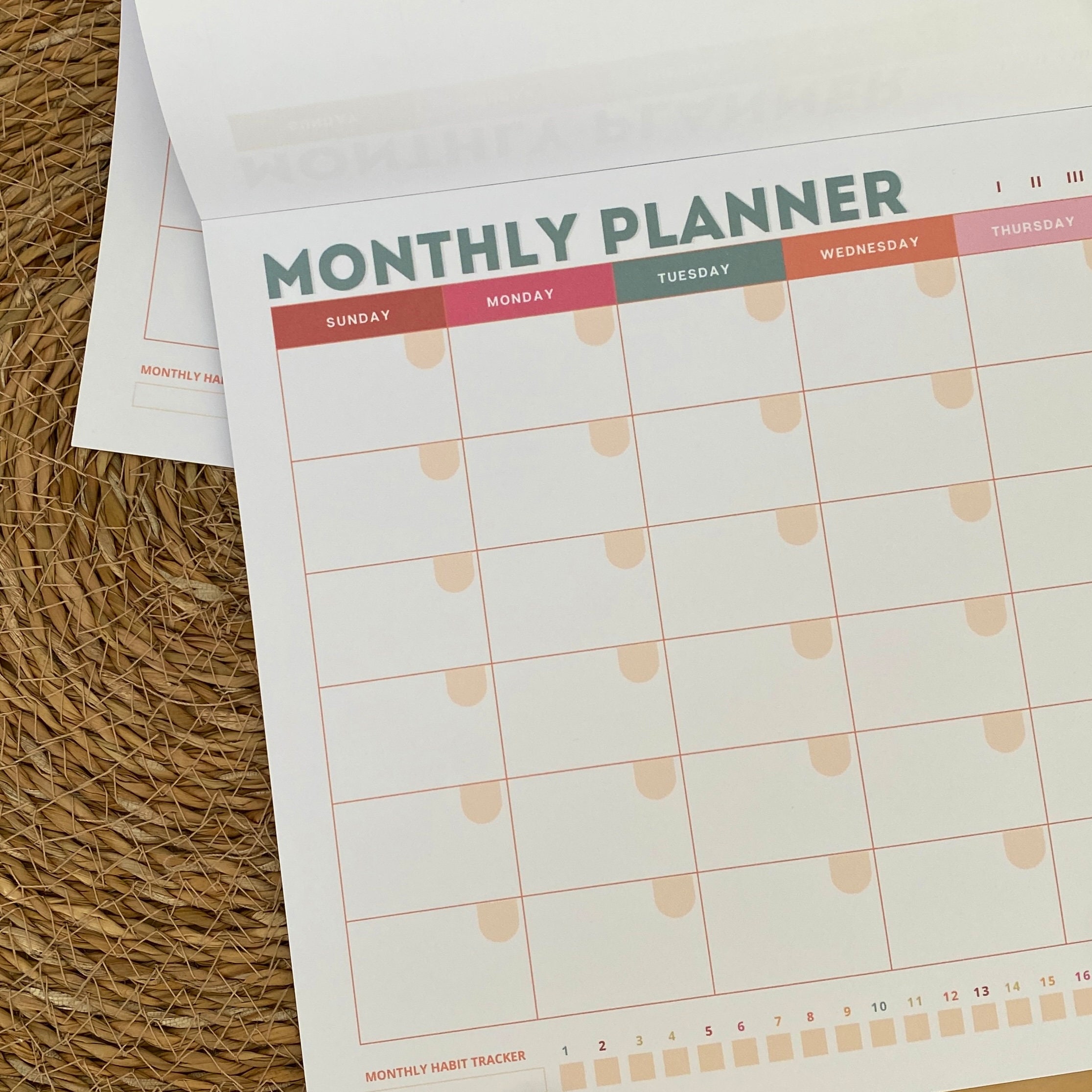 A4 Monthly Planner Pad. Desk Planner Monthly Notepad - Etsy