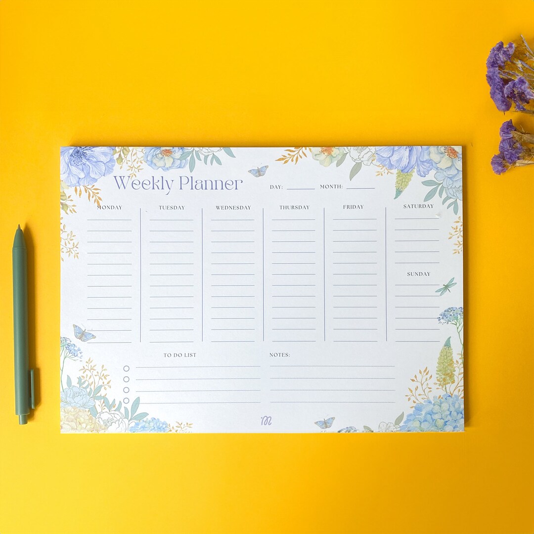 Floral Weekly Desk Pad: Your сottagecore Weekly Planner Notepad for ...