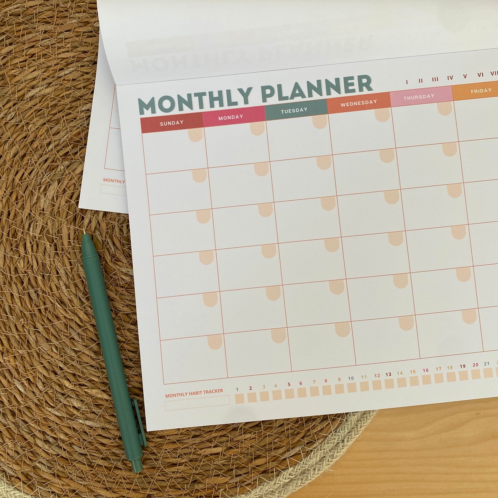 A4 Monthly Planner Pad. Desk Planner Monthly Notepad - Etsy