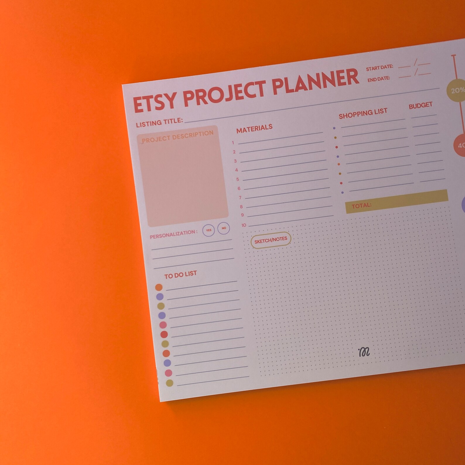 ETSY Project Planner Pad. Project Management Planner for Etsy Sellers ...
