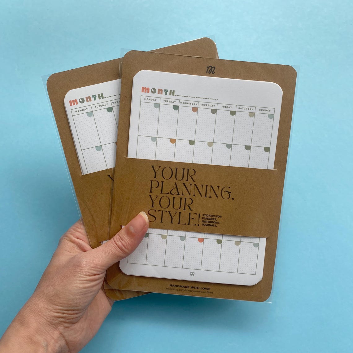 Large Undated Monthly Calendar Stickers, Set of 12, 5"x7", Matte - Etsy
