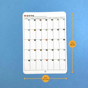 Large Undated Monthly Calendar Stickers, Set of 12, 5"x7", Matte - Etsy