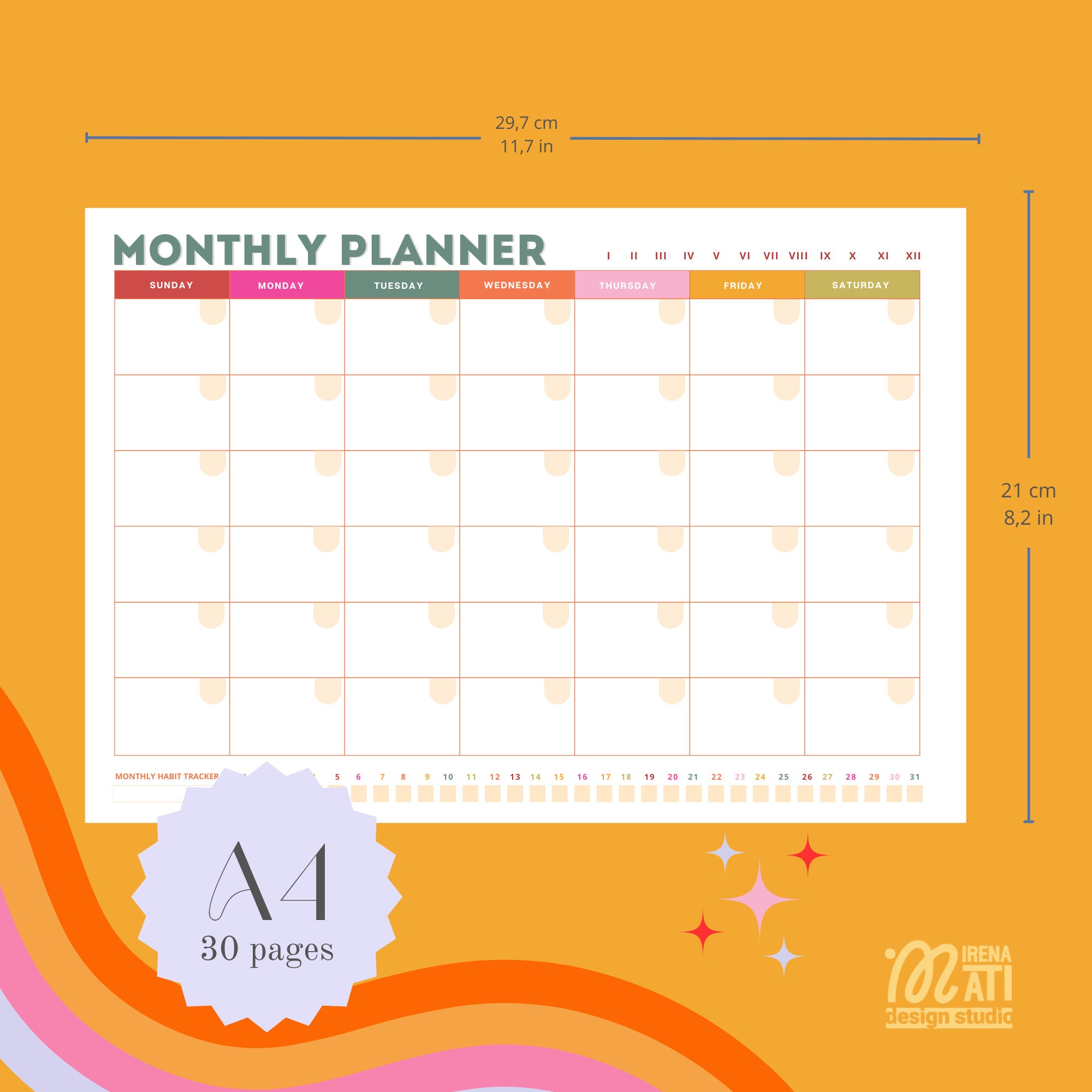 A4 Monthly Planner Pad. Desk Planner Monthly Notepad - Etsy