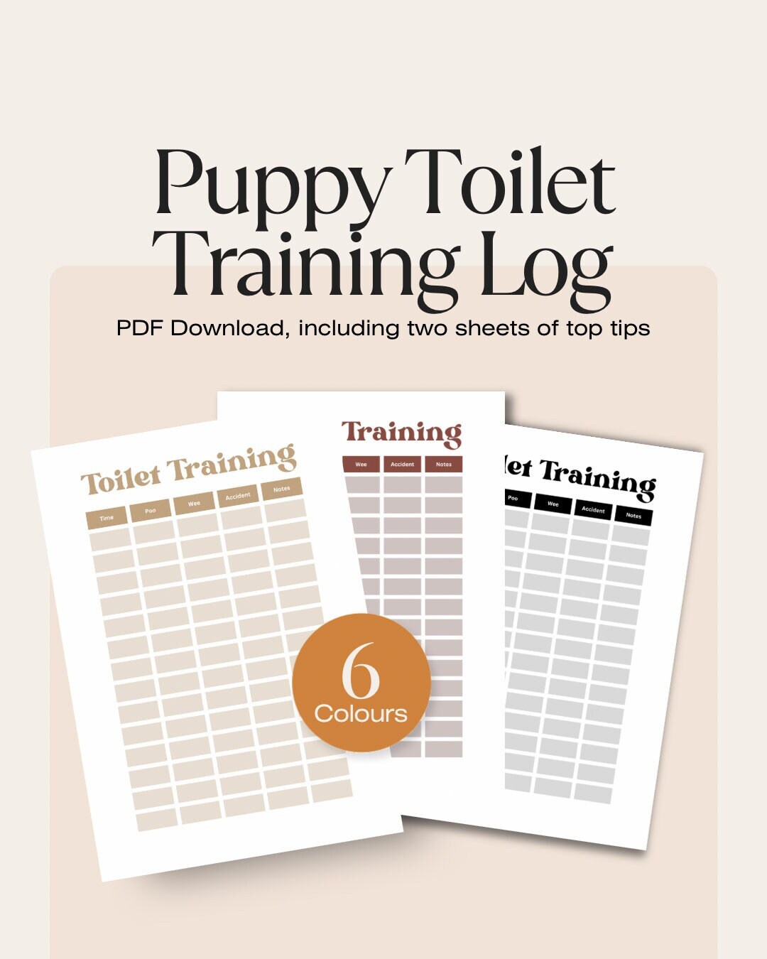 Ultimate Puppy Toilet Training Log, Tool for House Training, Printable ...