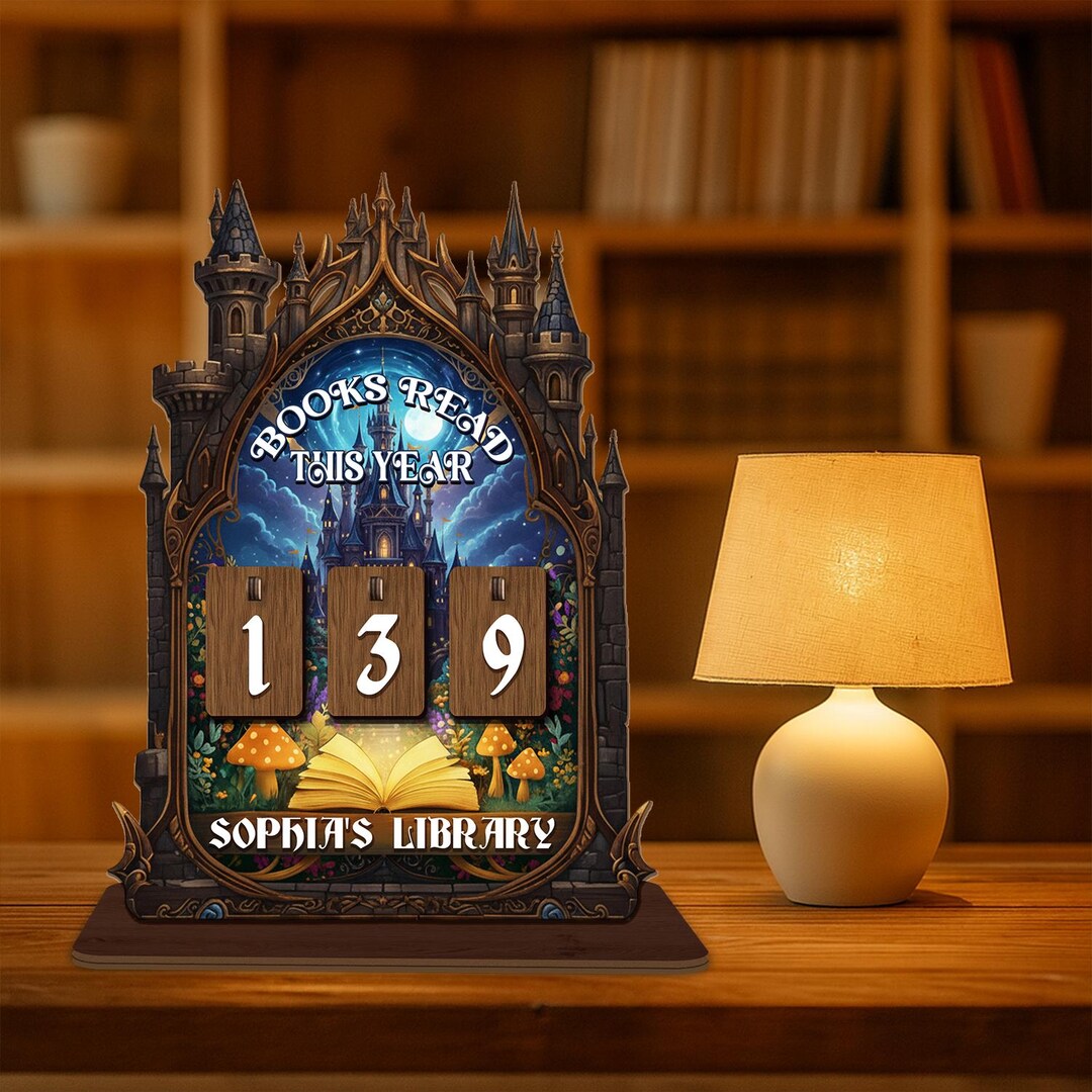 Personalized Book Read Tracker Sign, Fantasy Reading Challenge Counter ...