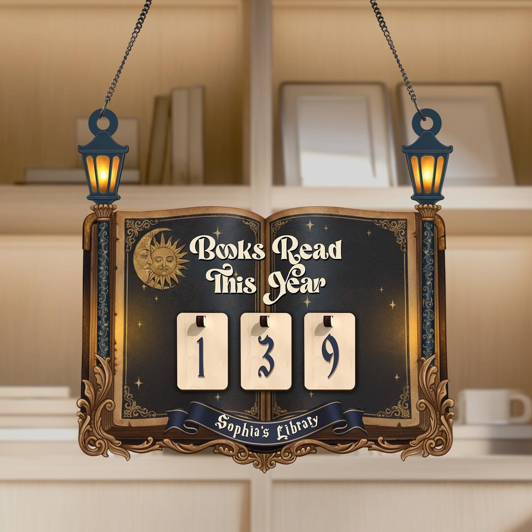 Personalized Book Read Tracker Sign, Books Read This Year Counter ...
