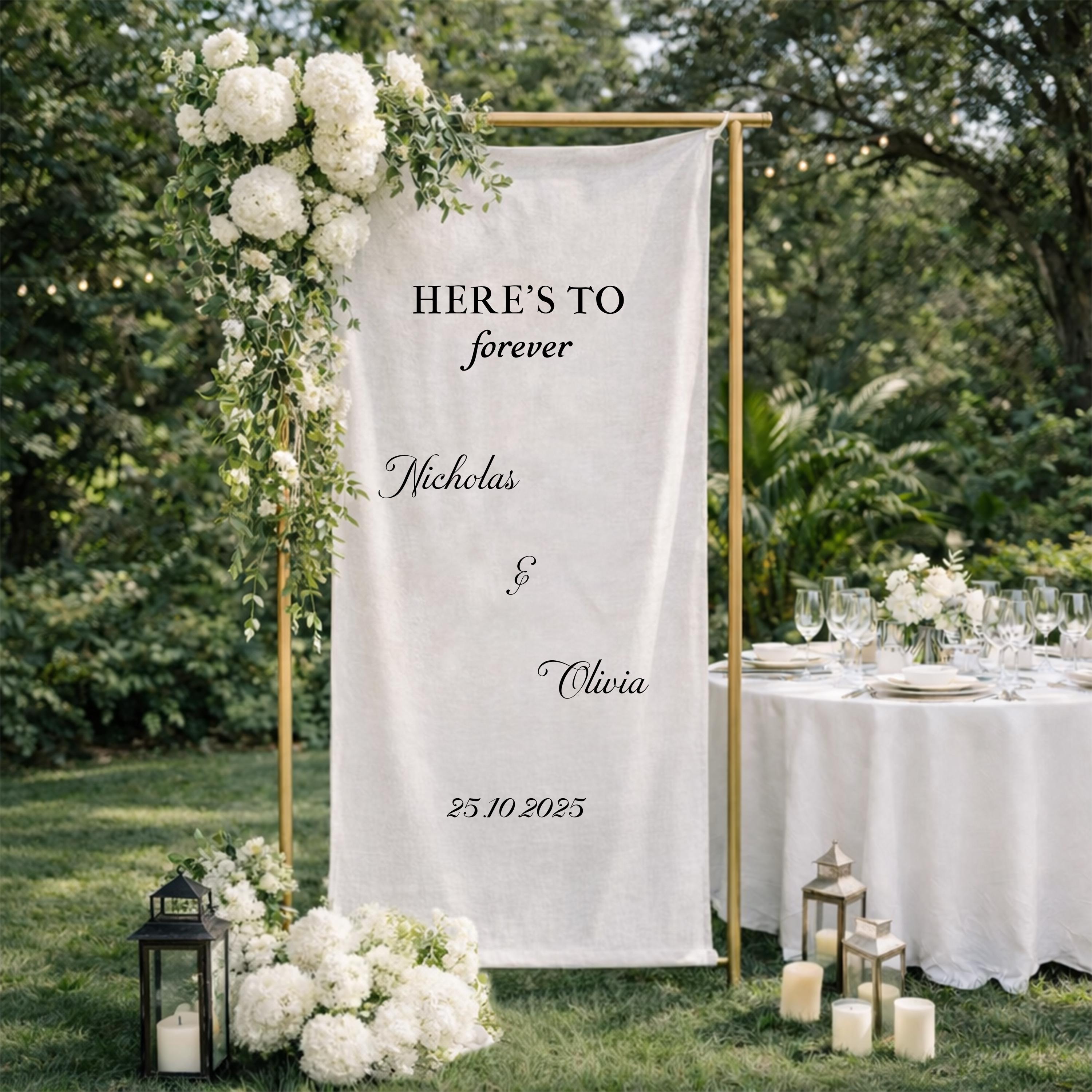 Personalized Wedding Linen Banner, Custom Fabric Wedding Sign, Rustic ...