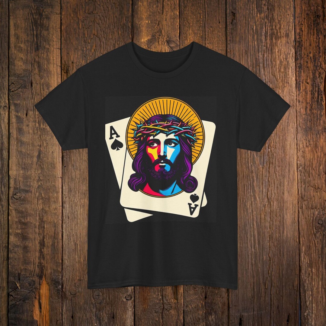 Ace of Spades Jesus Short Sleeve Tee T-shirt, Christian Humor - Etsy