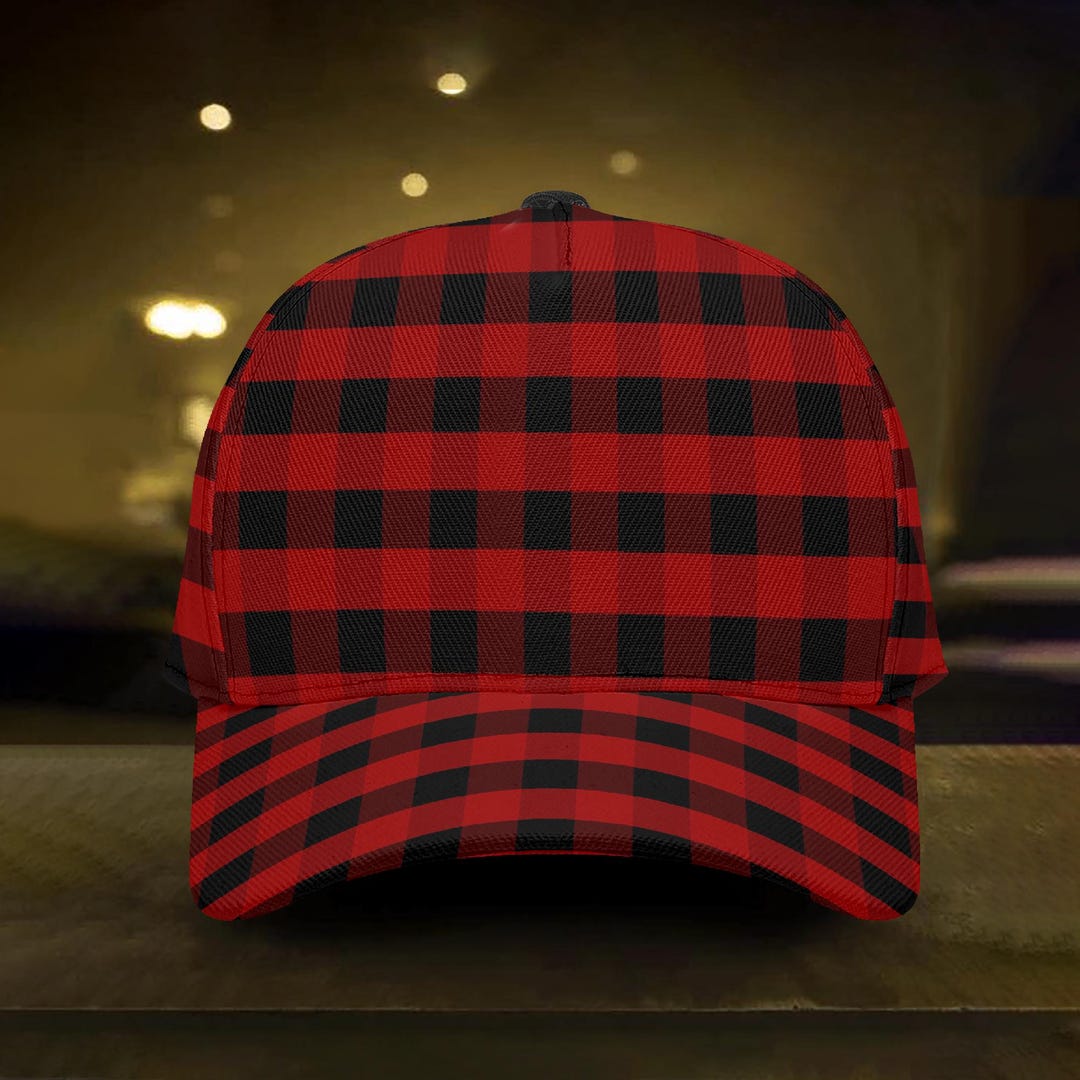 Lumberjack Tartan Plaid Baseball Hat / Cap in Buffalo Check Red and Black - Etsy