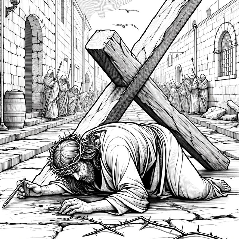 Stations of the Cross Coloring Book | Devotional Activity for Prayer ...
