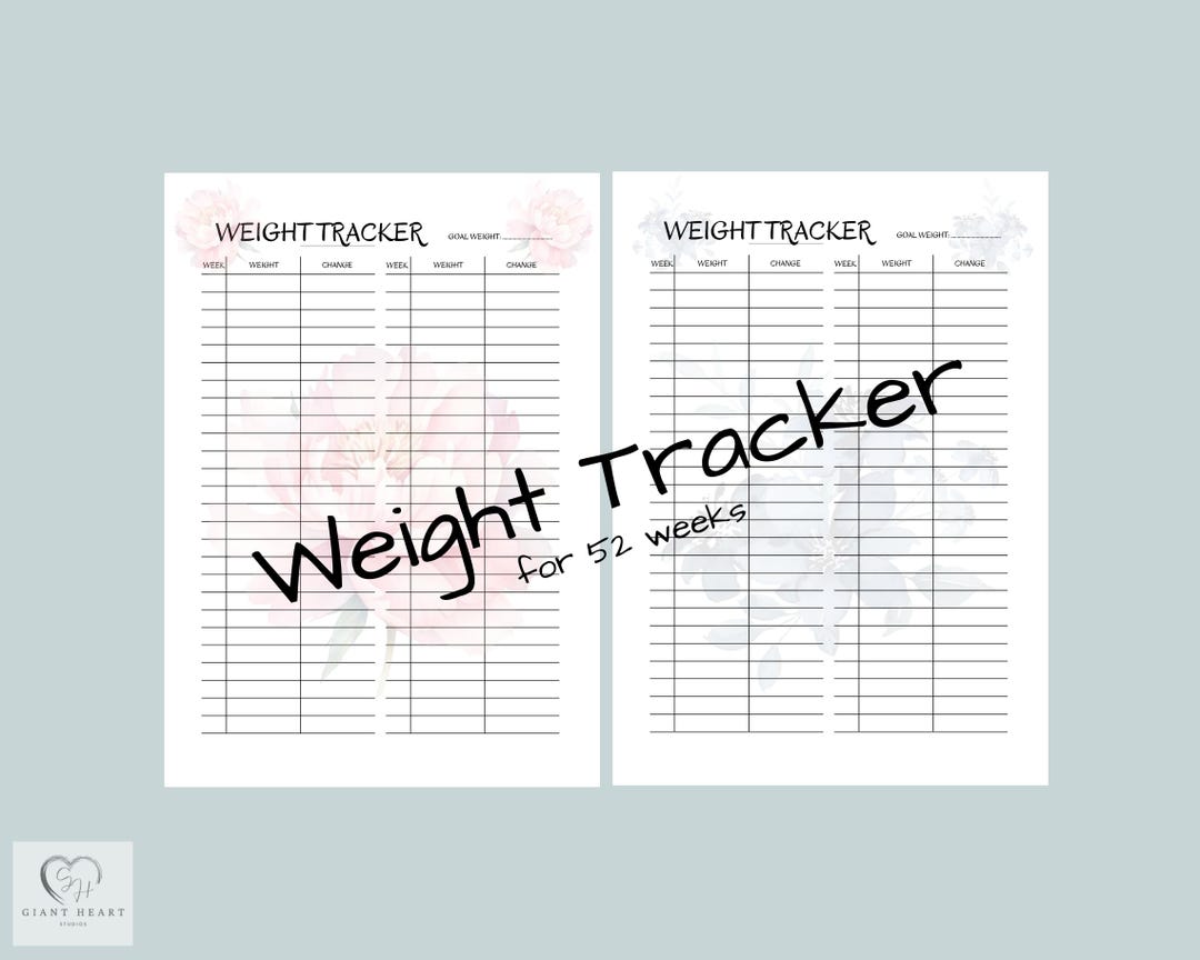 Yearly Weight Tracker, Weight Control, Weight Diary, Weight Tracker ...