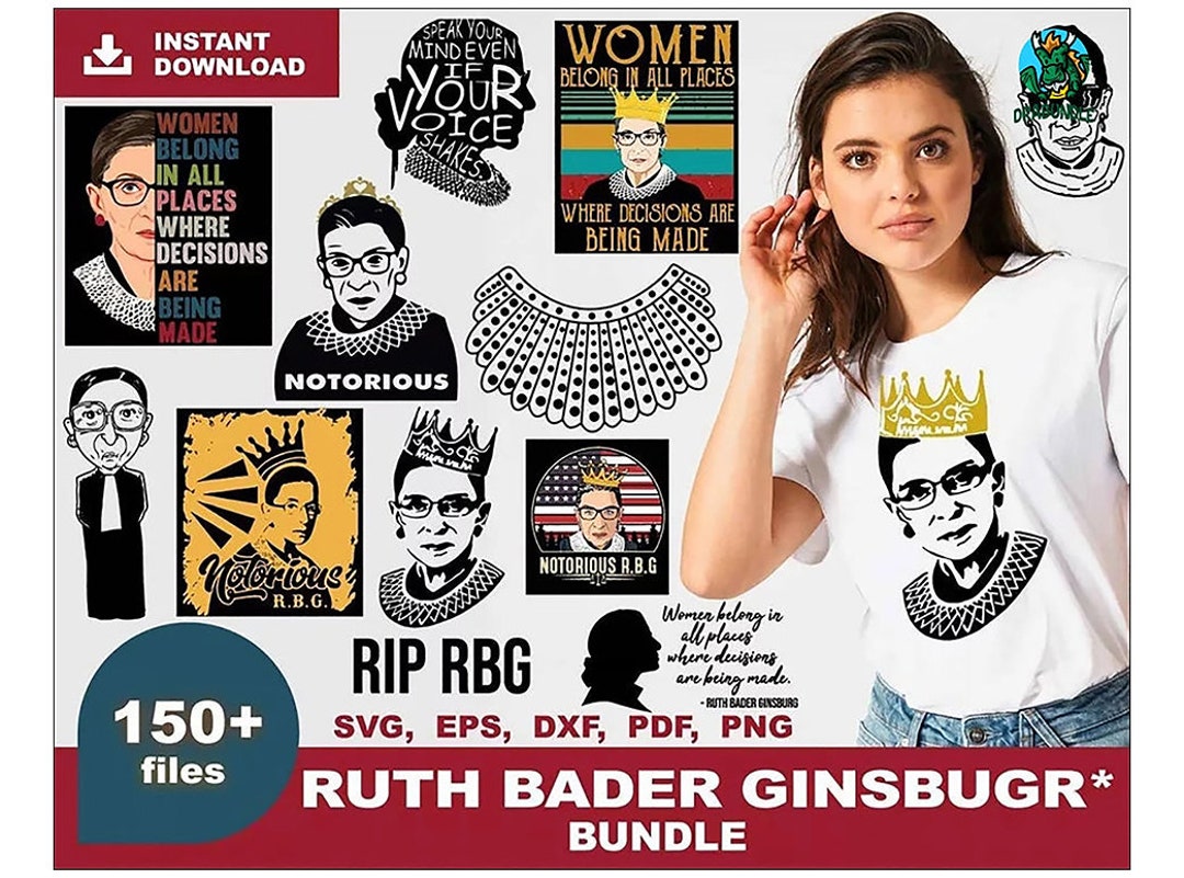 150 Ruth Bader Ginsburg RBG Svg Bundle Layered Item, Clipart, Cricut ...