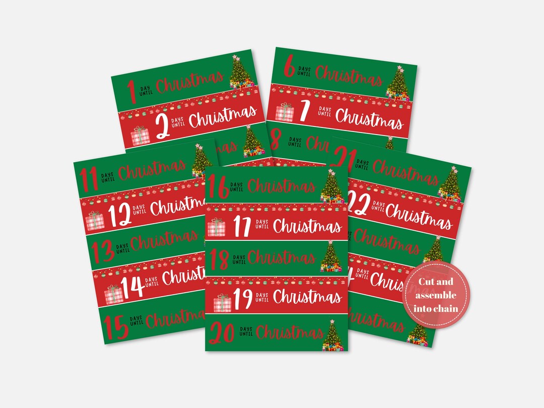 Christmas Countdown Chain: Printable Family Activity (PDF) - Etsy