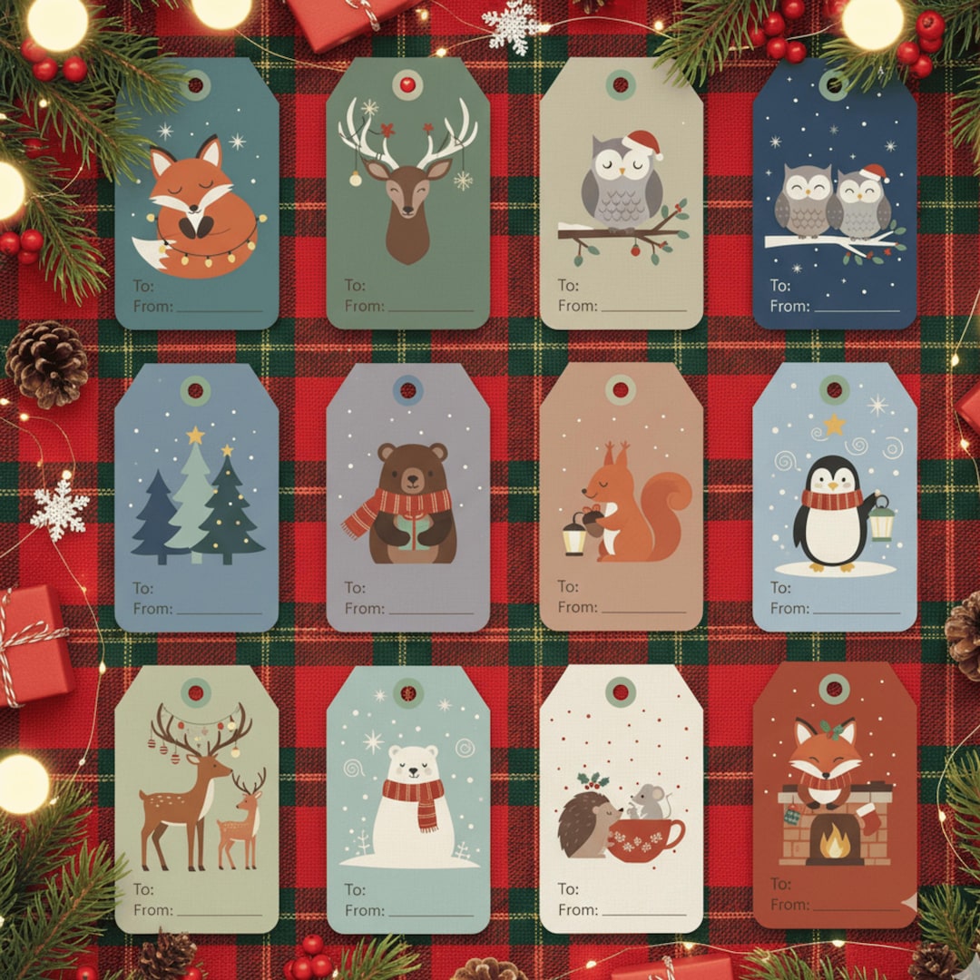 Christmas Gift Tags: Printable Winter Holiday Designs (digital Download ...