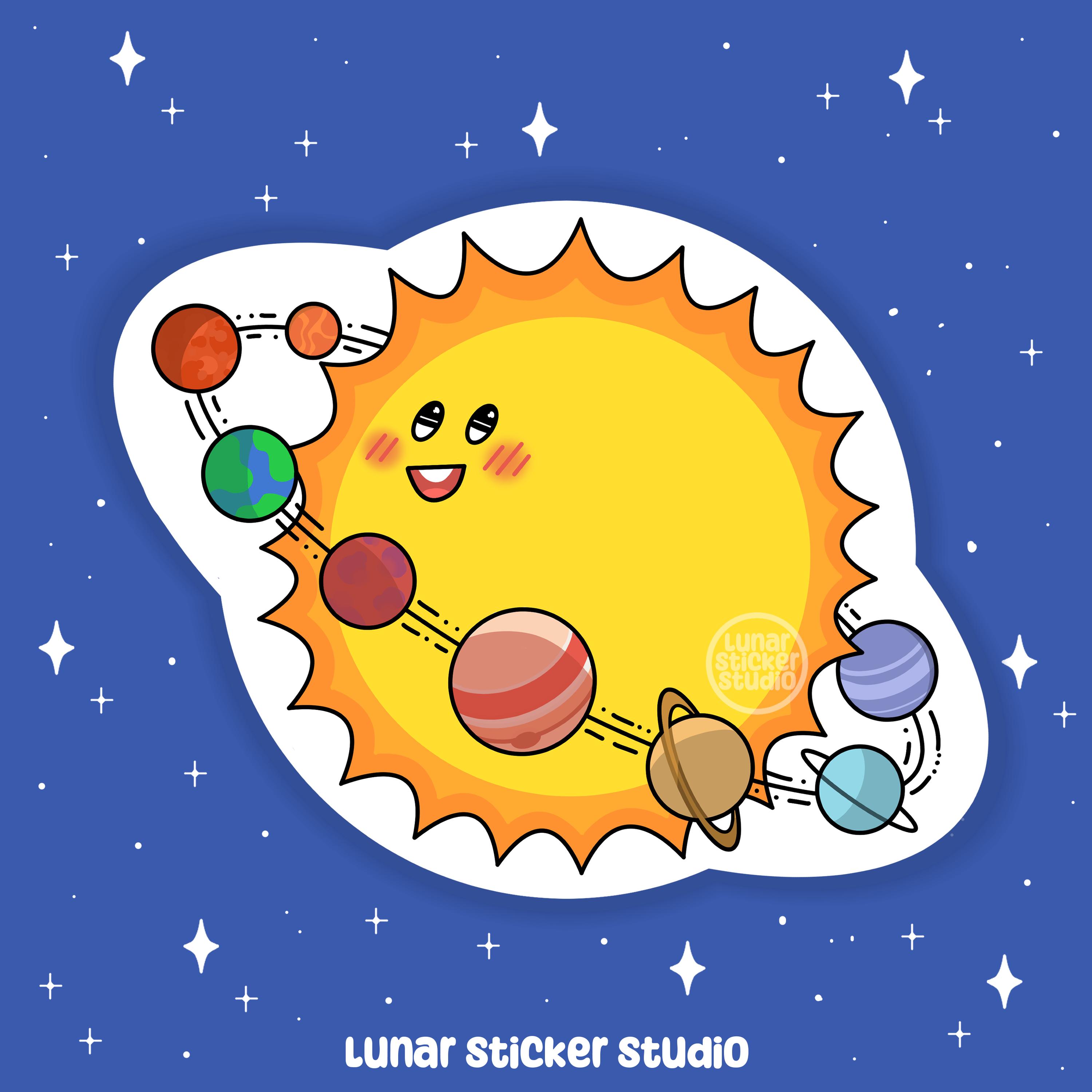 Solar System Sticker | Sun Sticker | Planets Sticker | Space Sticker ...
