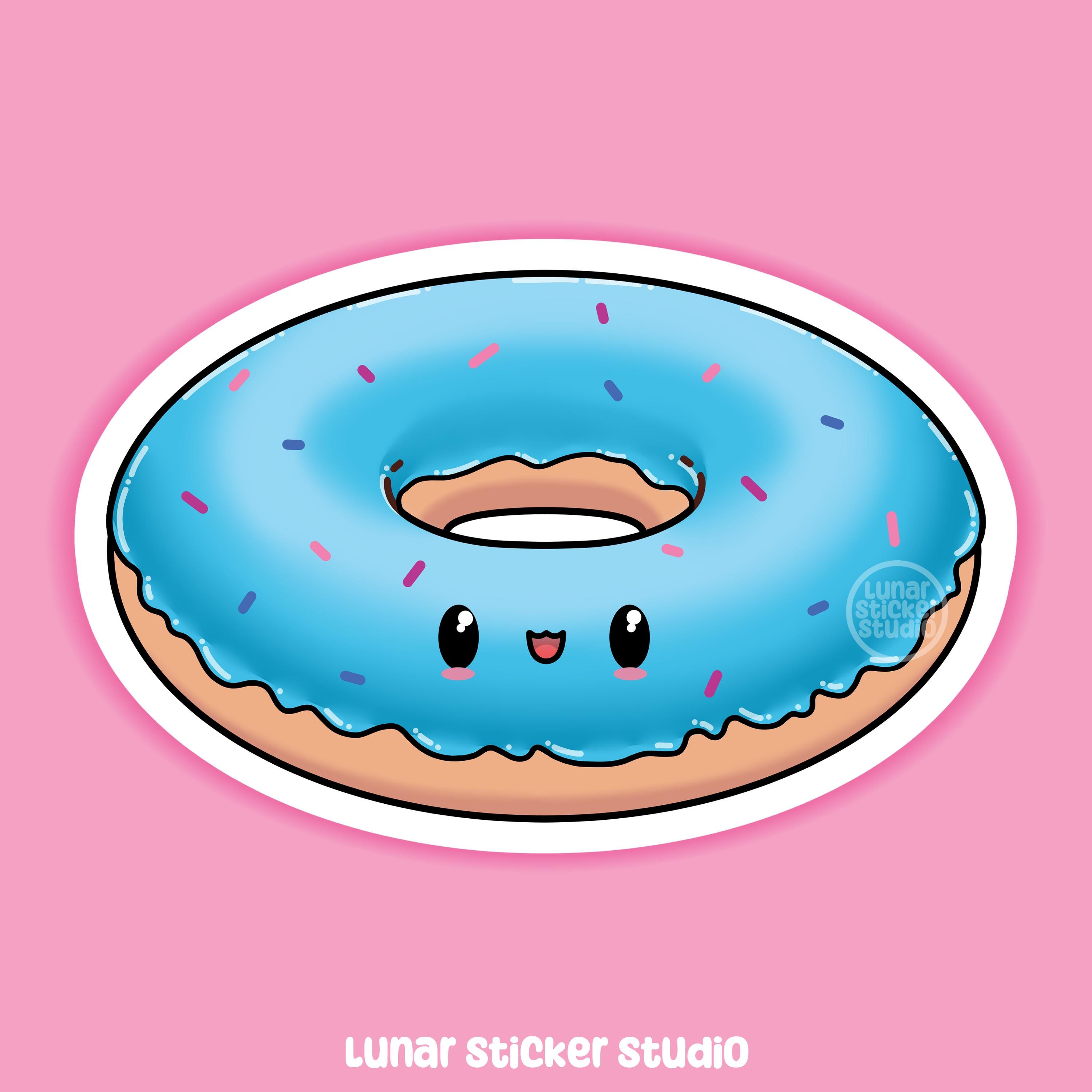 Donut Sticker | Cute Donut Sticker | Kawaii Donut Sticker | Pastry ...