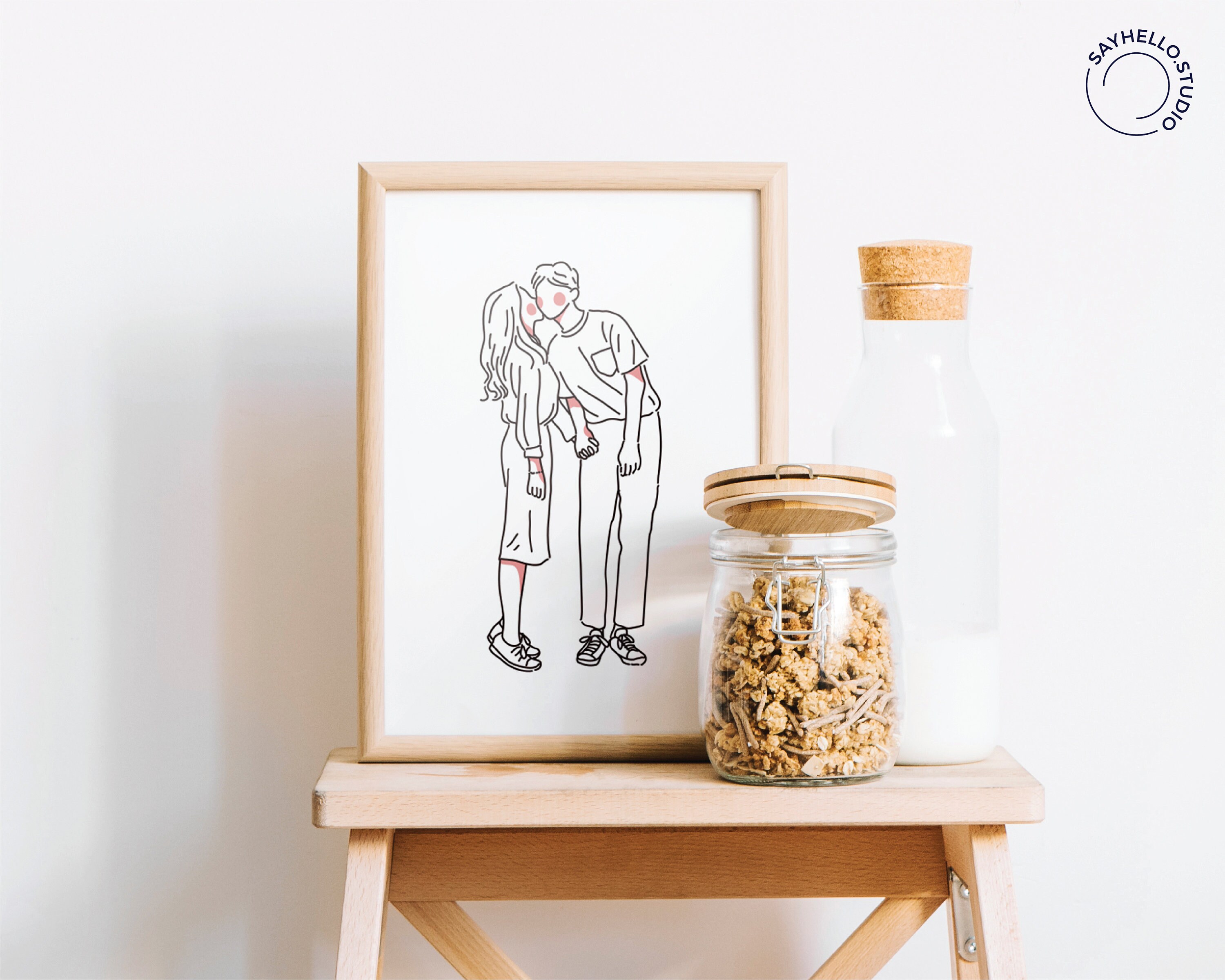 Custom Portrait Illustrations, Minimal Portrait, Digital Line Drawing ...
