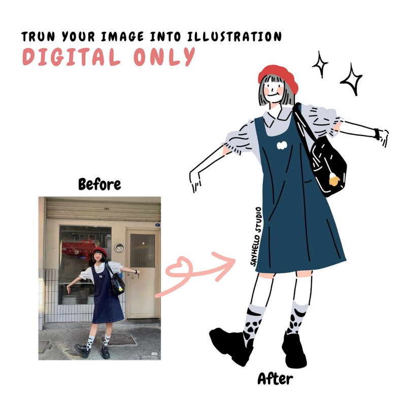 Custom Line Drawing in Color, Custom Minimalist Drawing, Minimalist ...
