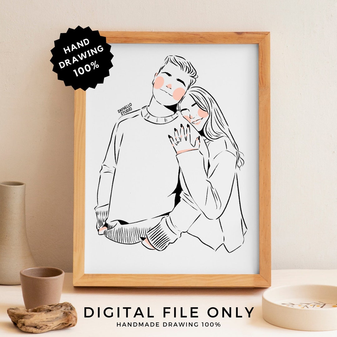 Custom Line Drawing Portrait Minimalist Illustration Custom Portrait ...