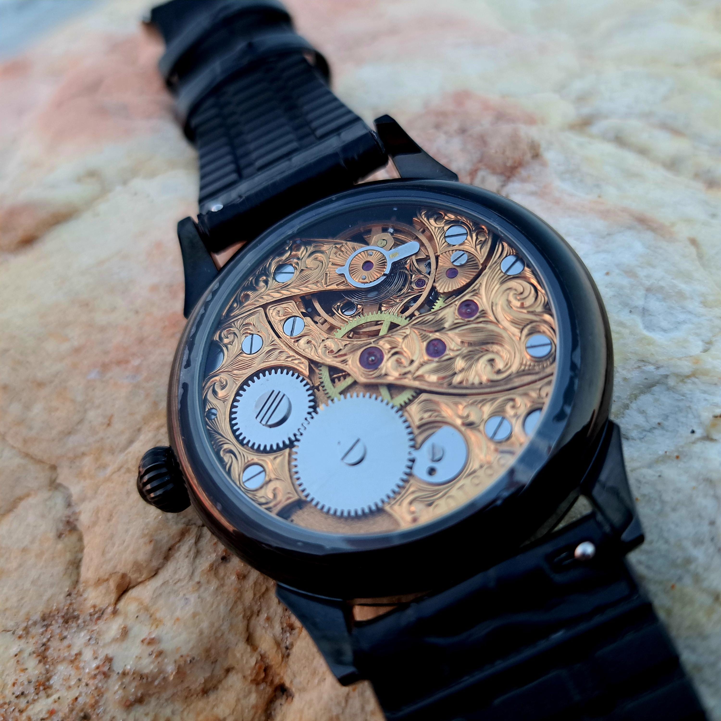 Handmade Mechanical Gold Plated Watch - Etsy