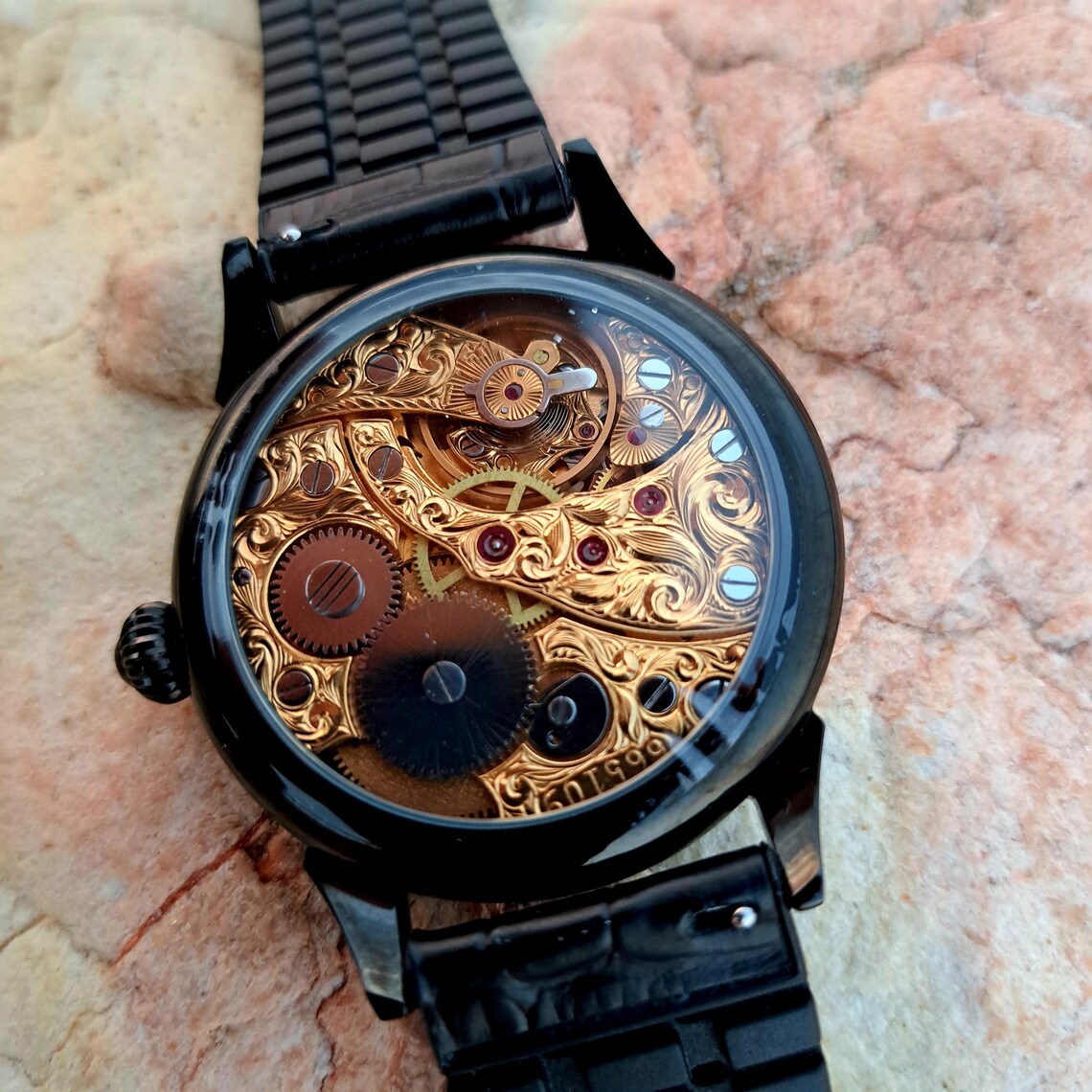 Handmade Mechanical Gold Plated Watch - Etsy