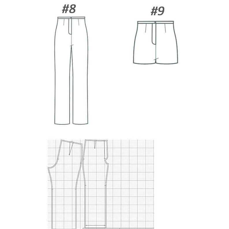 Basic Sewing Pattern for Dress, Shirt, Skirt, Shorts, V-neck Dress ...
