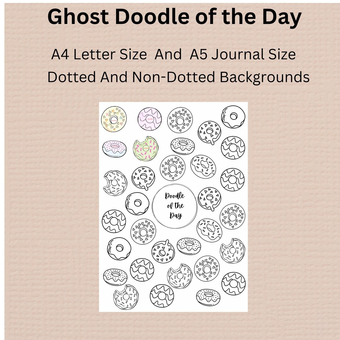 Donut Doodle of the Day - PRINTABLE Doodle Page - Cute Donut Doodle ...