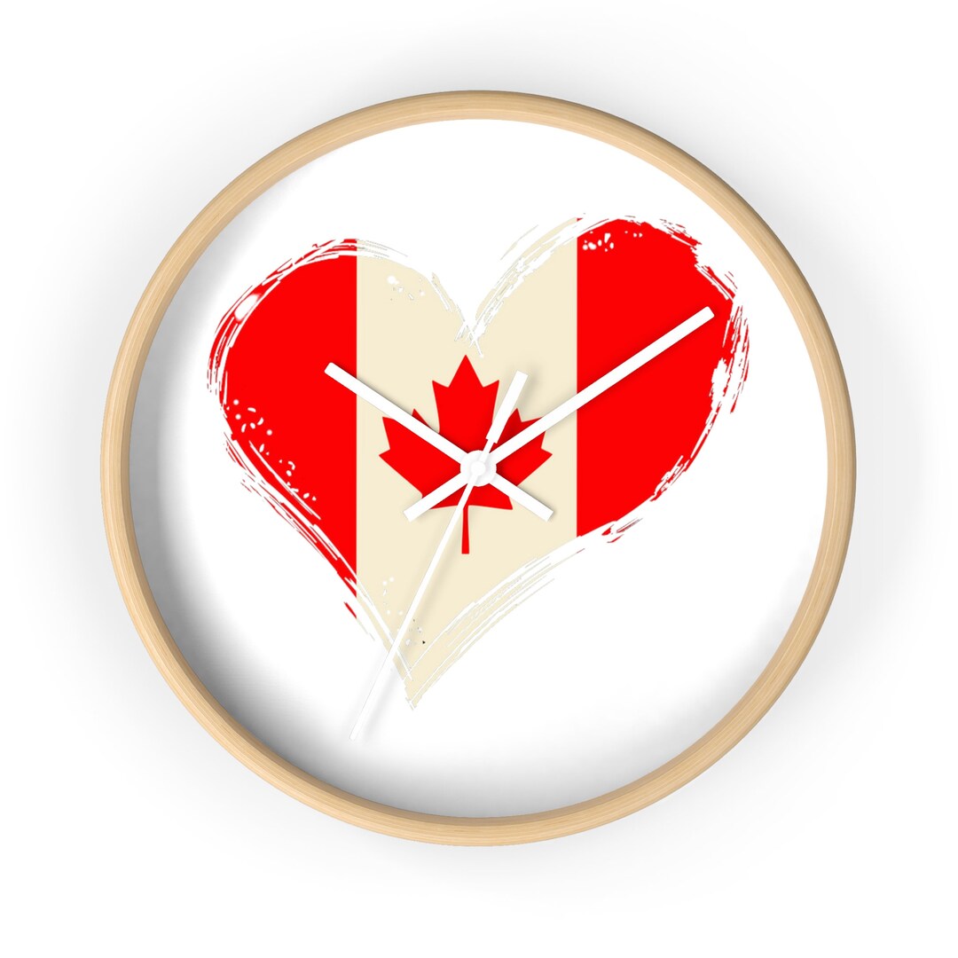 Canada Flag Wall Clock, Canadian Themed Wall Clock, Canadian Pride Wall ...