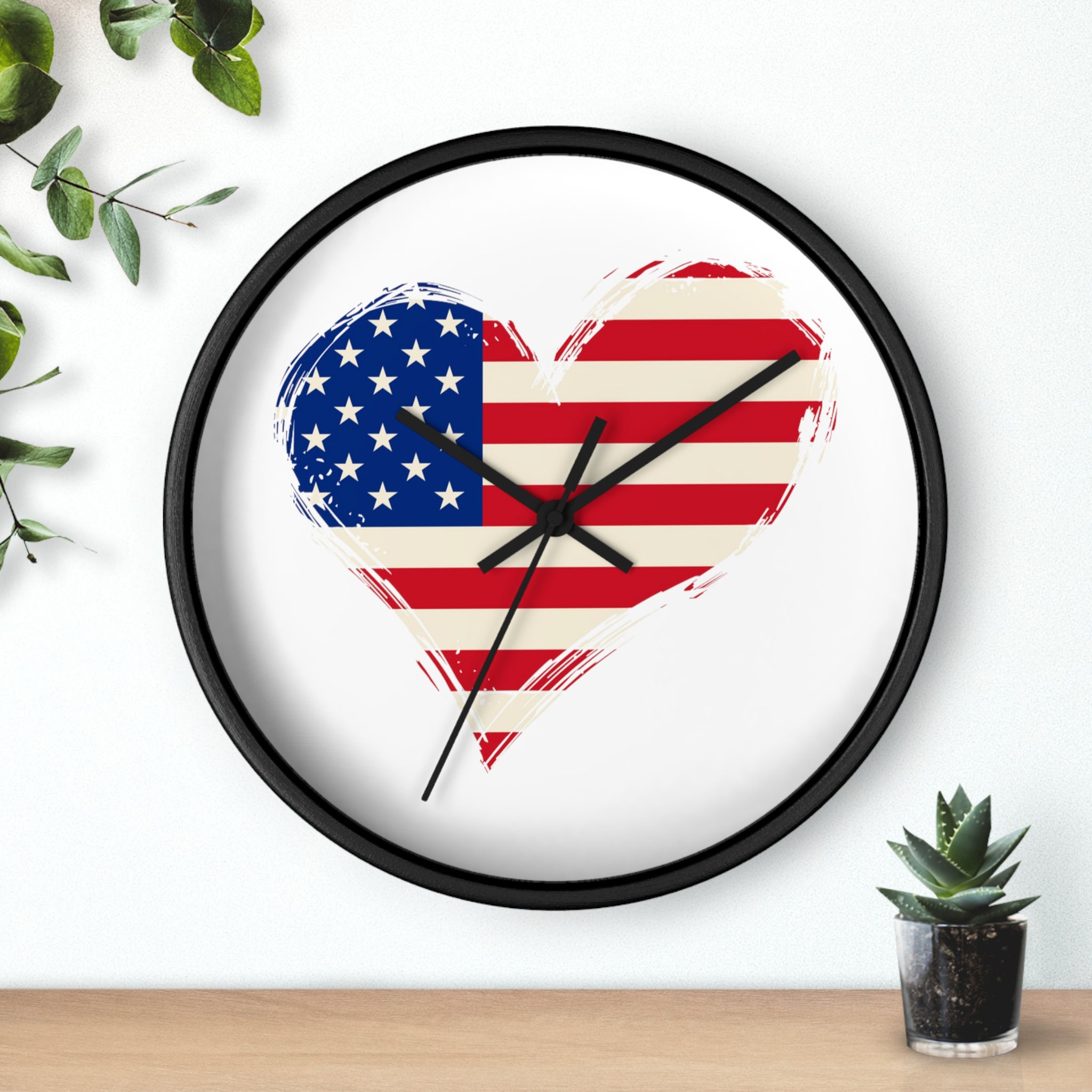 United States Flag Wall Clock, American Flag Wall Clock, US Flag Home ...