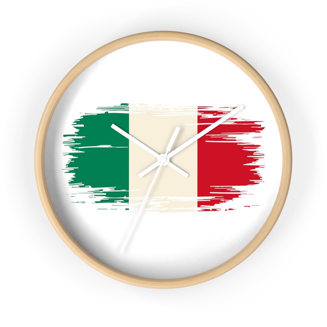 Italy Flag Wall Clock, Italia Flag Wall Clock, Italian Flag Home Decor ...