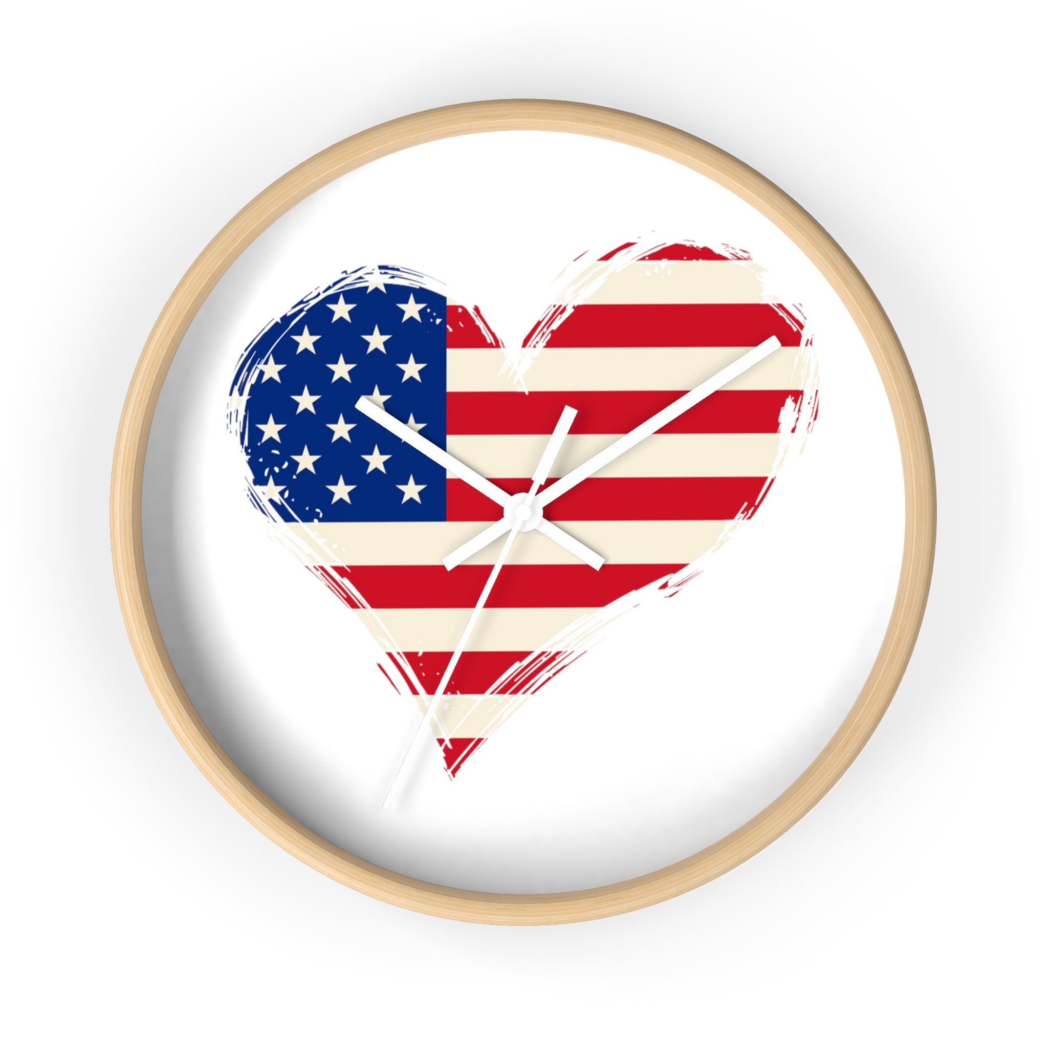 United States Flag Wall Clock, American Flag Wall Clock, US Flag Home ...