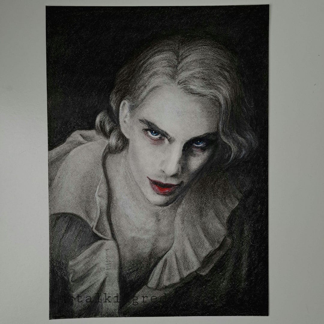 Lestat De Lioncourt. Original Charcoal Portrait Drawing IWTV. Tom Cruise. A4 Fan Art. - Etsy