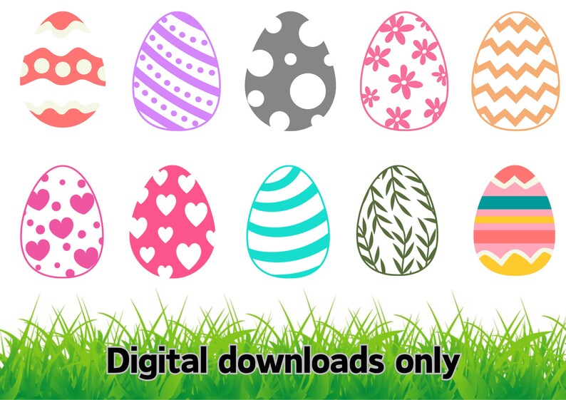 Easter Eggs Clipart, Easter PNG, Commercial Use, Digital,instant ...