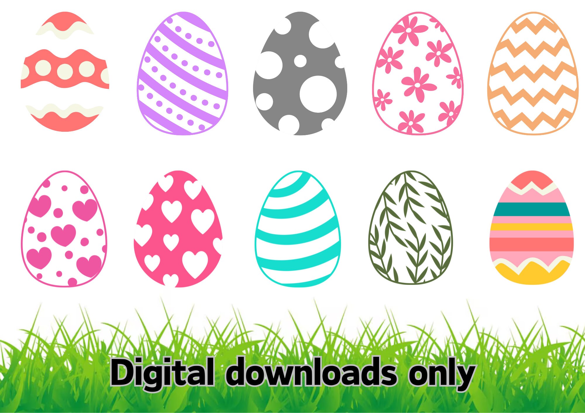 Easter Eggs Clipart, Easter PNG, Commercial Use, Digital,instant ...