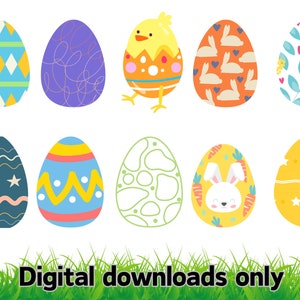 Easter Eggs Clipart, Easter PNG, Commercial Use, Digital,instant ...