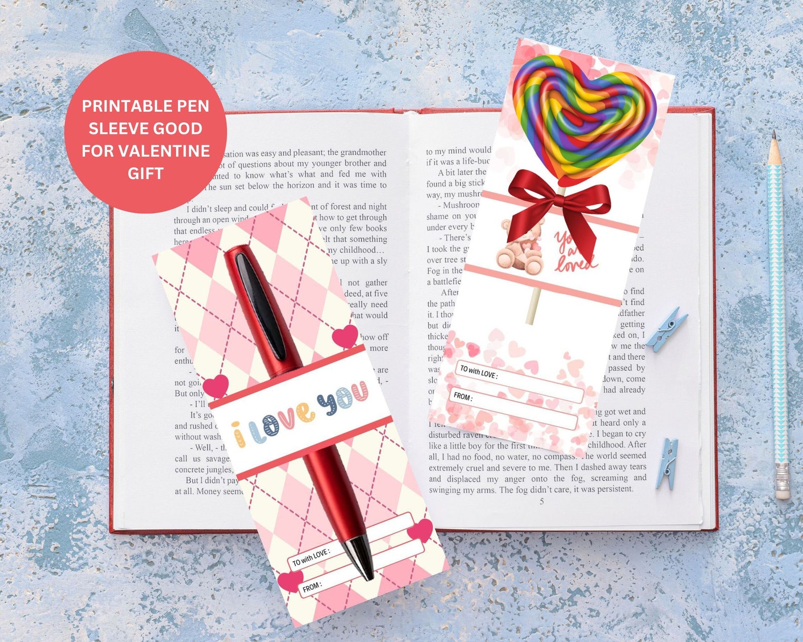 Printable Pen Sleeve Ballpen Holder Pen Gift Label Giveaway for ...